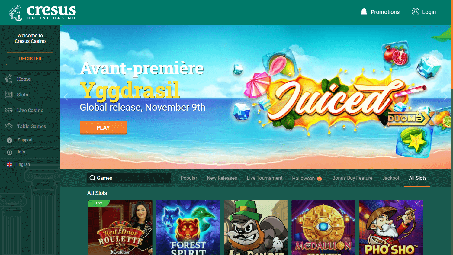 Cresus Casino Site officiel - 100% up to €500 + 200FS